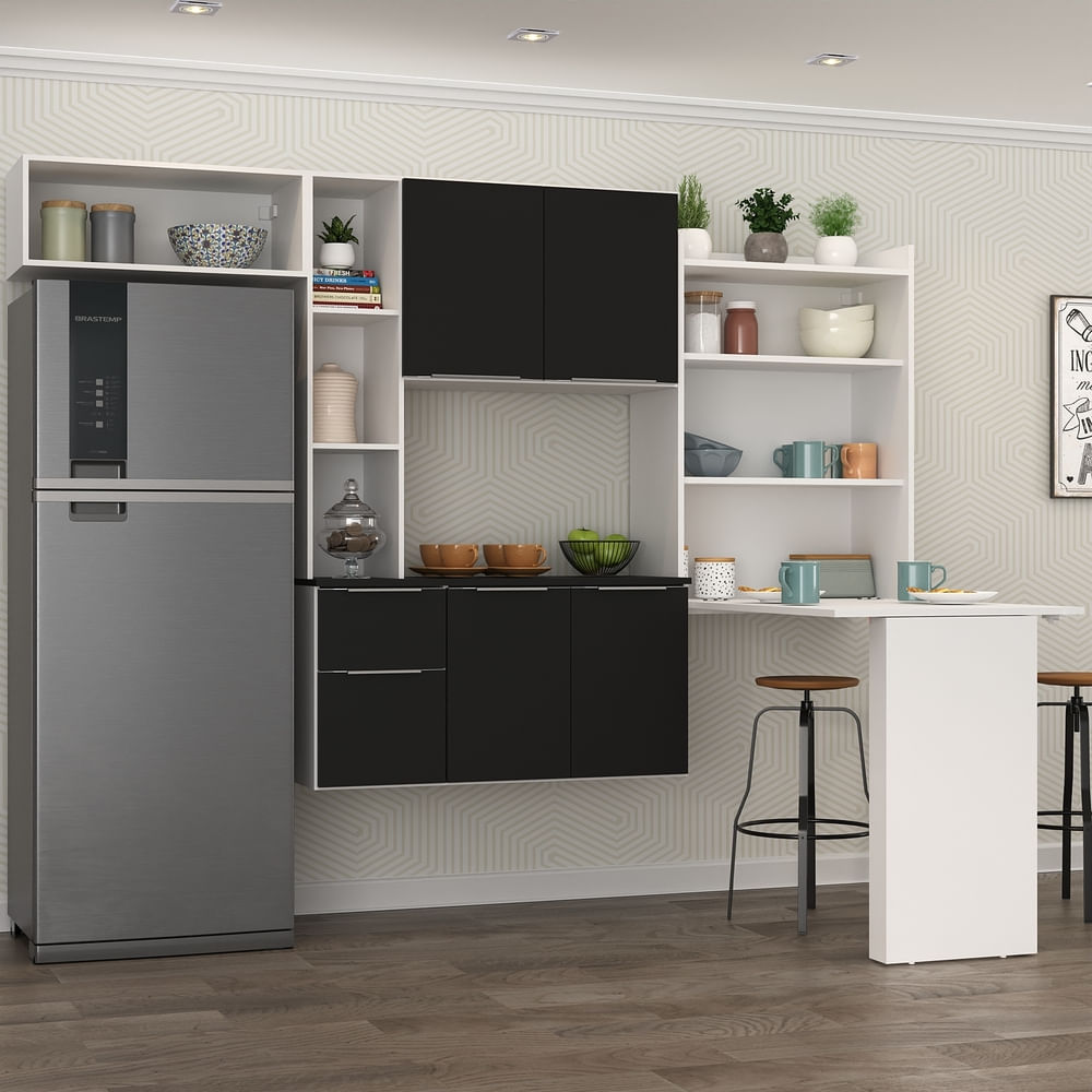 Armário de Cozinha Compacta com Mesa Dobrável MP2010 Sofia Multimóveis ...