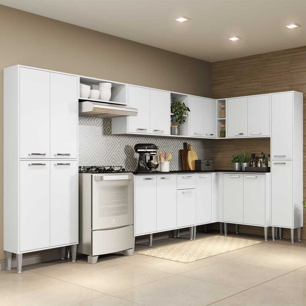 Armário de Cozinha Completa e Balcão com Tampo 9 peças Xangai Rock ...