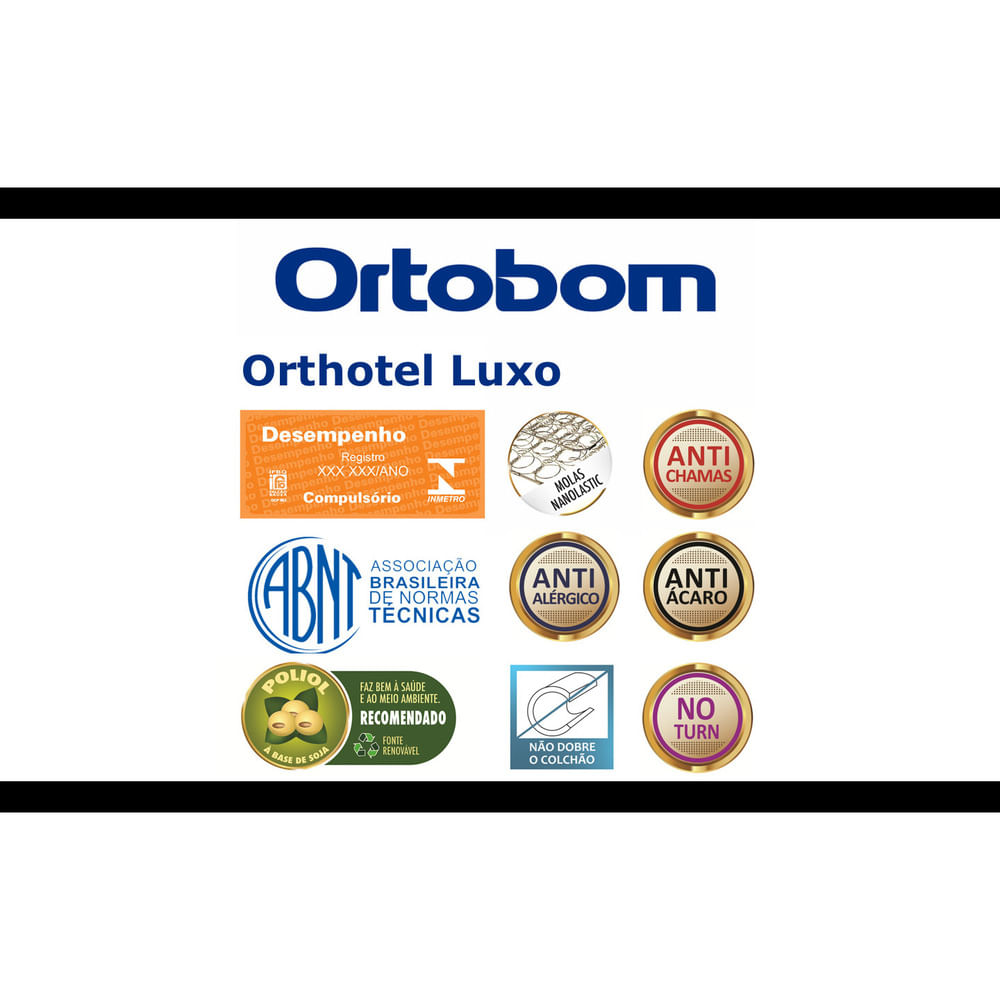 Colchão Orthotel Luxo Casal (138x188x27) - Molas Superlastic Ortobom ...