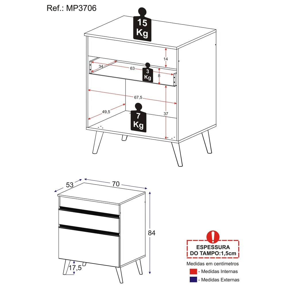 Balcão Cozinha para Cooktop 70 cm 1 Porta 1 Gaveta Veneza Multimóveis ...