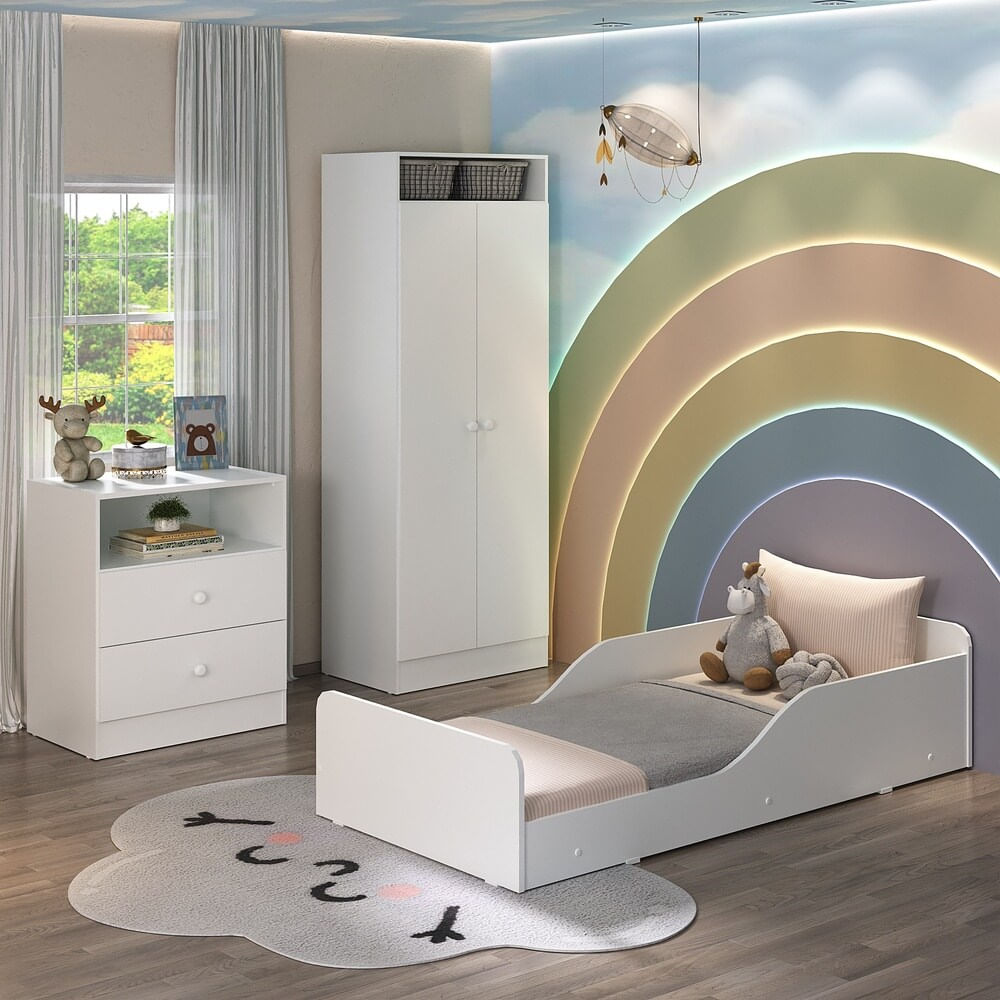 Quarto Infantil Completo Liz Multimóveis Branco - Multimóveis