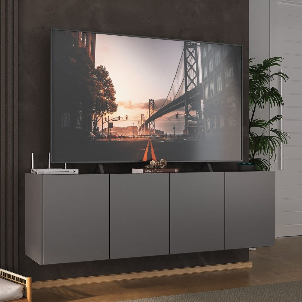 Rack para TV até 50 Polegadas com 4 Portas Suspenso Multimóveis MP1070 ...